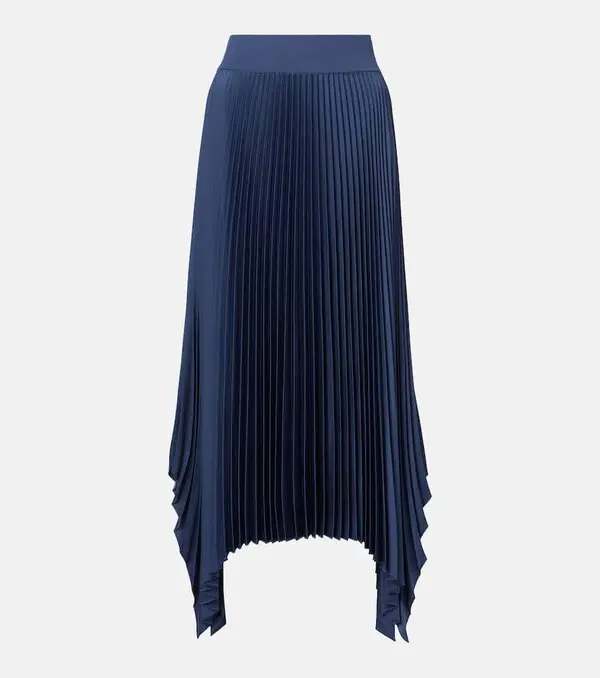 JOSEPH Ade Plissé Crêpe Midi Skirt - Blue