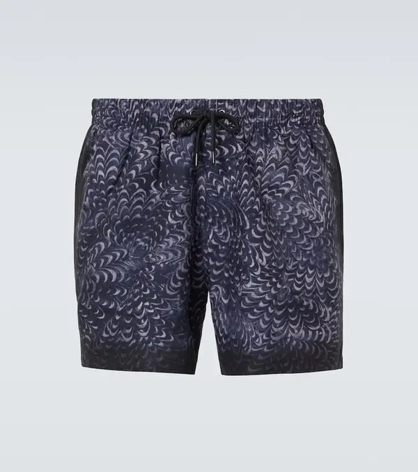 Dries Van Noten Printed Swim Trunks - Blue