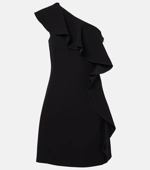 Max Mara Giacomo Ruffled Sablé Minidress - Black