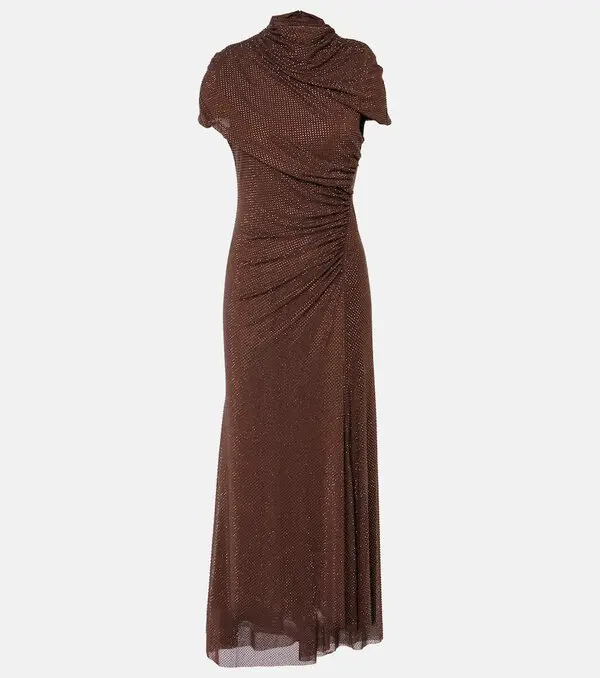 SELF-PORTRAIT Embellished Cutout Midi Dress