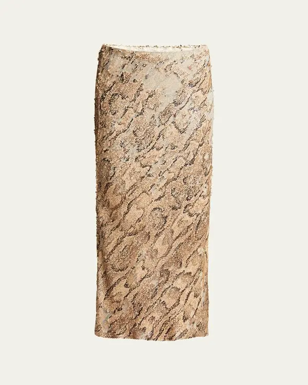 Dries Van Noten Separ Embellished Long Skirt