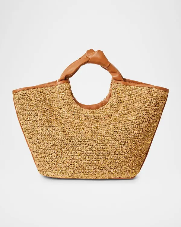 BTB LOS ANGELES Florian Metallic Raffia Tote Bag