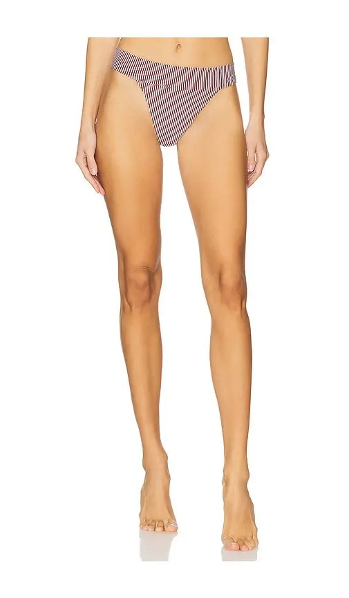 Onia Karina Bikini Bottom - Pomegranate & White
