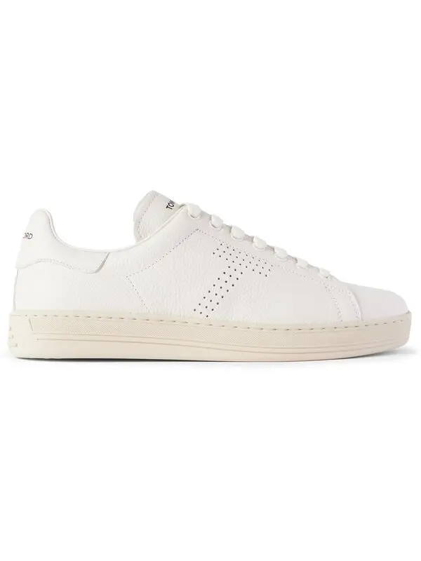TOM FORD Warwick Full-grain Leather Sneakers - White