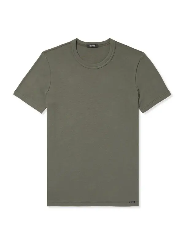 TOM FORD Stretch-cotton Jersey T-shirt - Green
