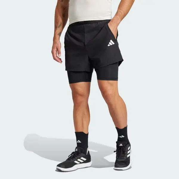 Adidas Gym+ 2-in-1 Shorts - Black / Black