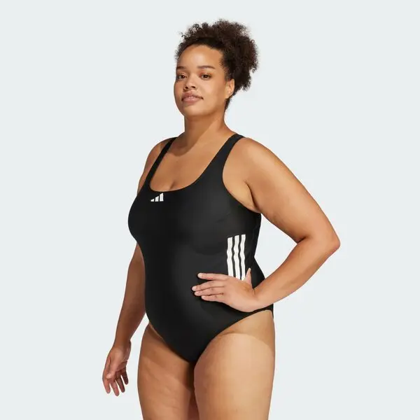Adidas 3-stripes C-back Swimsuit - Black / White