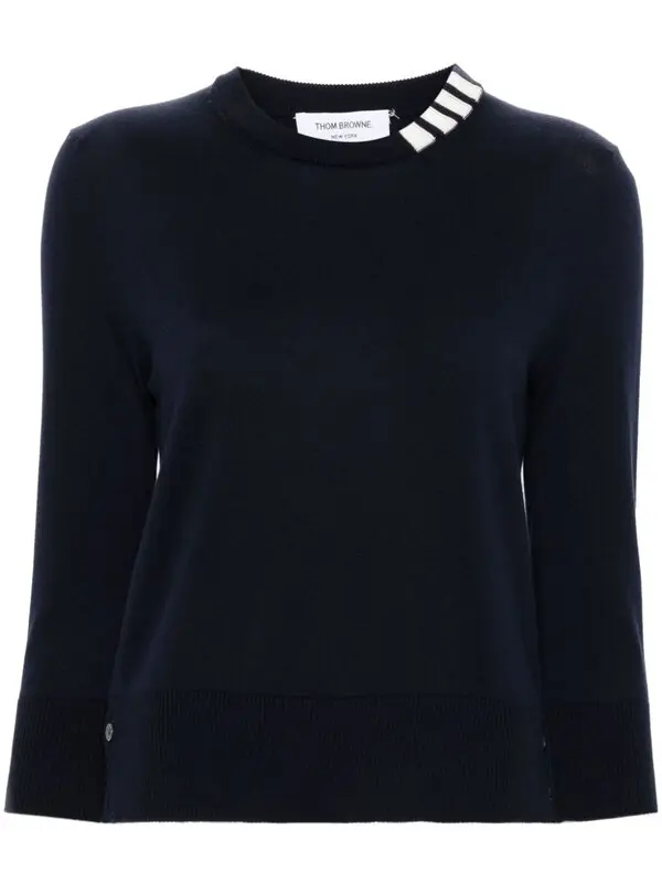 Thom Browne 4-bar Cotton Jumper - Blue