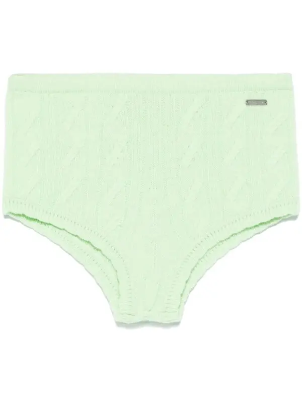 Blumarine Cable-knit Shorts - Green