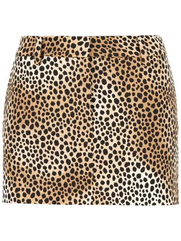 Michael Kors Leopard-print Skirt - Brown