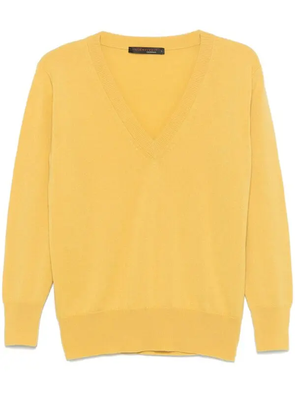 Incentive! Cashmere Ginan Sweater - Yellow
