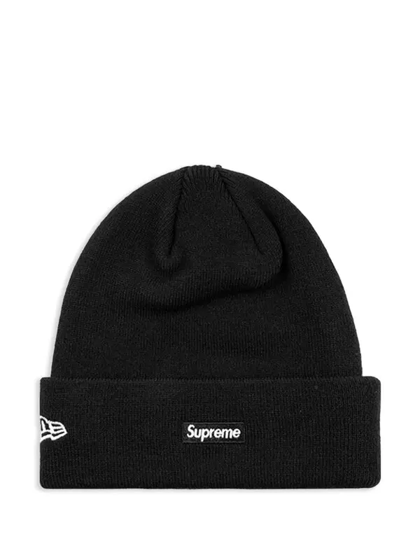 Supreme X New Era Logo-patch Beanie - Black