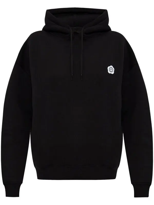 Kenzo Logo-embroidery Cotton Hoodie - Black