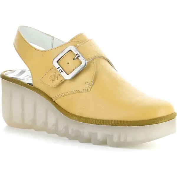 Fly London Bary Platform Wedge Clog - Bumblebee