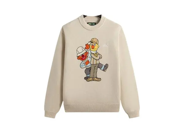 Kith X Sesame Street Bert & Ernie Crewneck Sweater - Sandy Heather