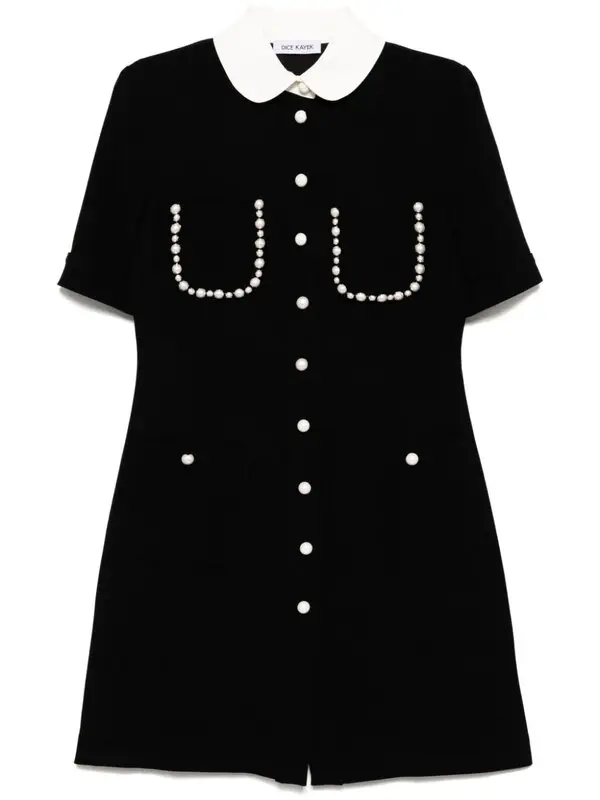 Dice Kayek Short Sleeve Shift Dress With Peter Pan Collar