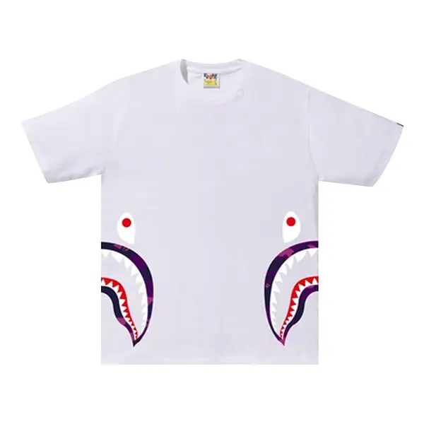 BAPE Color Camo Side Shark Tee /purple - White
