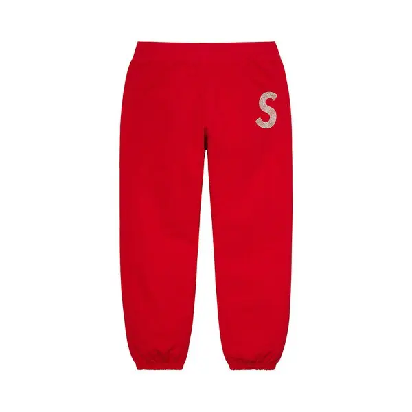 Supreme X Swarovski S Logo Sweatpant - Red