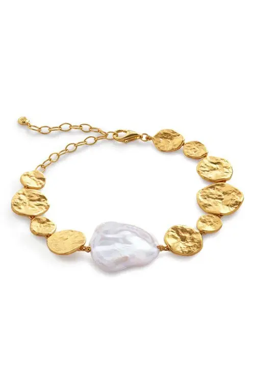 Monica Vinader Capri Keshi Pearl Bracelet - 18k Gold Vermeil