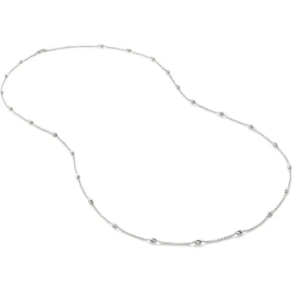 Monica Vinader Orbit Oval Station Chain Necklace - Sterling Silver