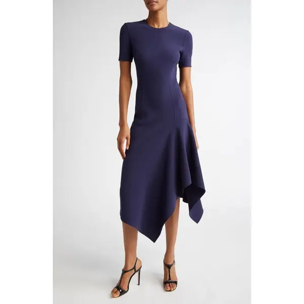 Michael Kors Handkerchief Hem Stretch Wool Dress