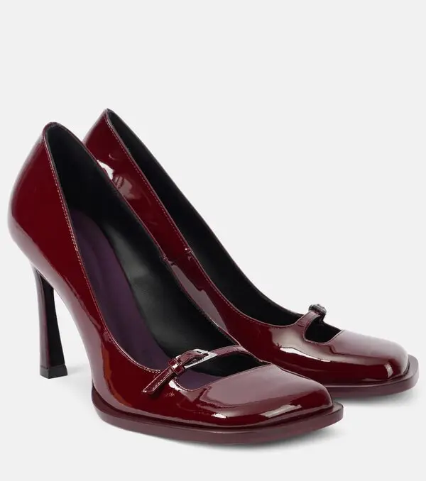 Attico Mia 95 Patent Leather Pumps - Burgundy