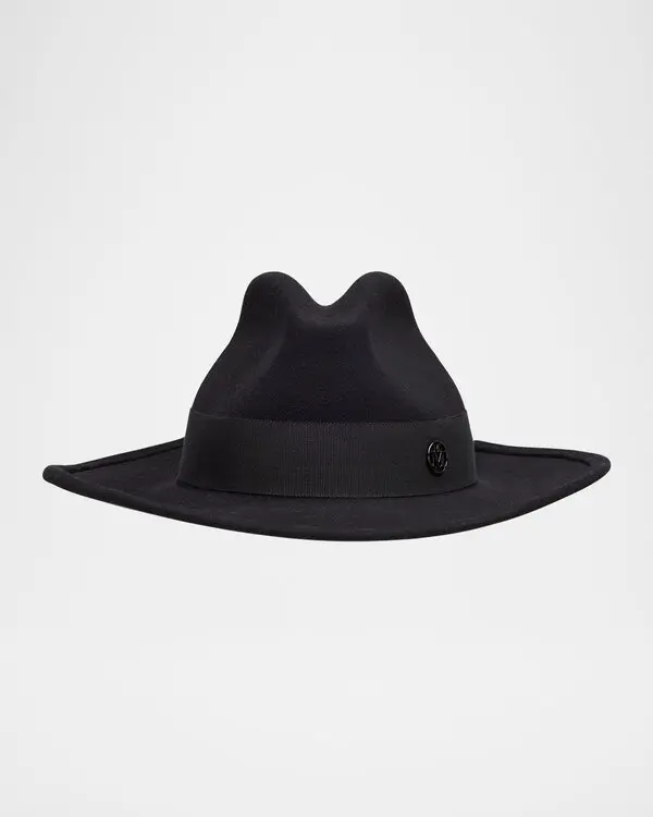 Maison Michel Austin Fedora In Black 40% Off Editorialist