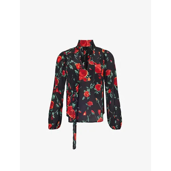 Rixo Floral-pattern Silk Top