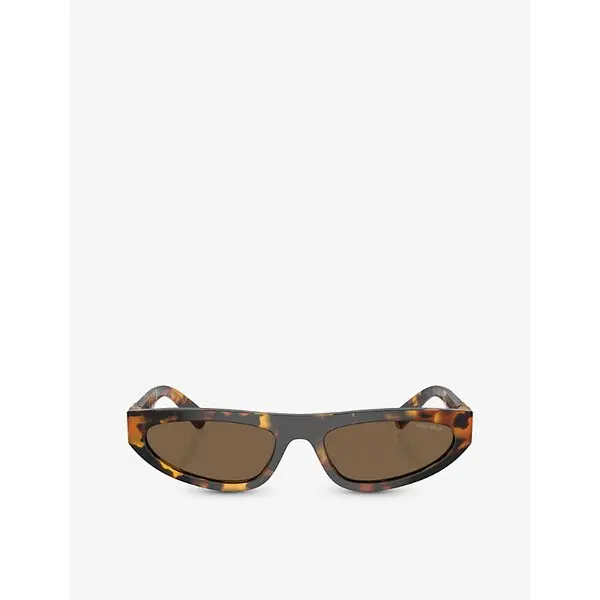 Miu Miu Irregular-frame Acetate Sunglasses - Yellow