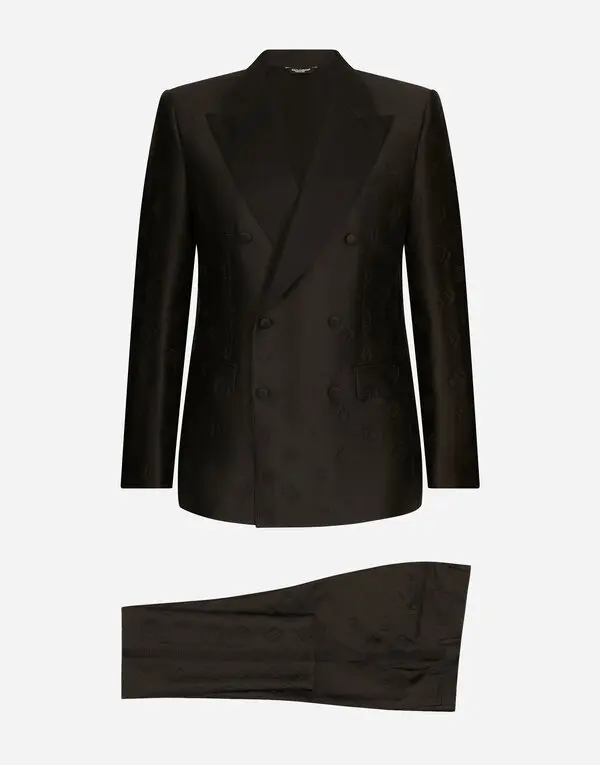 Dolce & Gabbana Double-breasted Sicilia-fit Tuxedo Suit With Dg Monogram