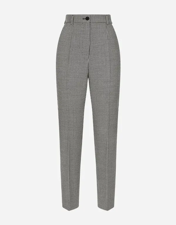 Dolce & Gabbana Tailored Houndstooth Wool Pants - Multicolor