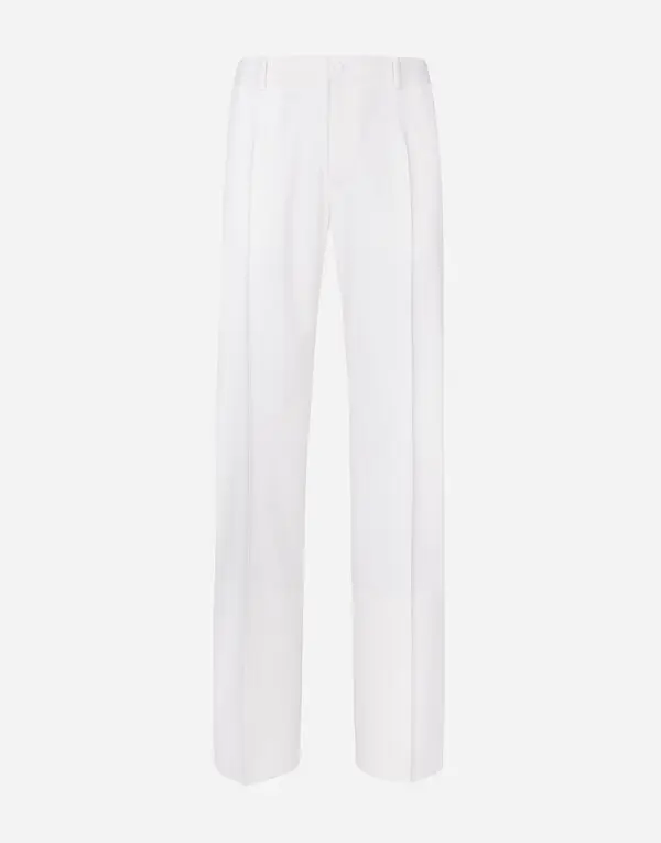 Dolce & Gabbana Stretch Wool Straight-leg Trousers - White