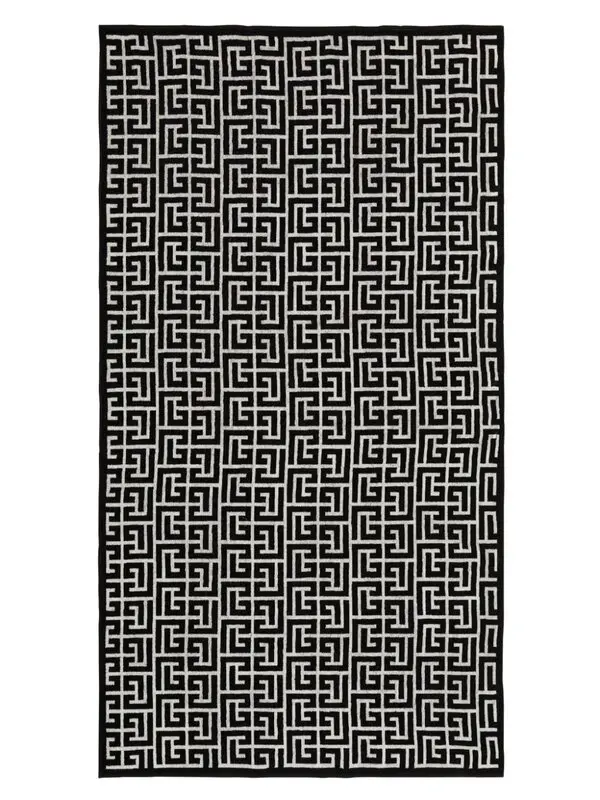 Balmain Pb Labyrinth-print Beach Towel