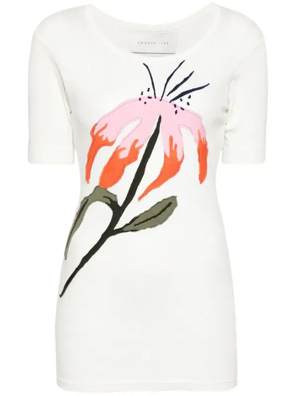 CONNER IVES Floral-patch T-shirt