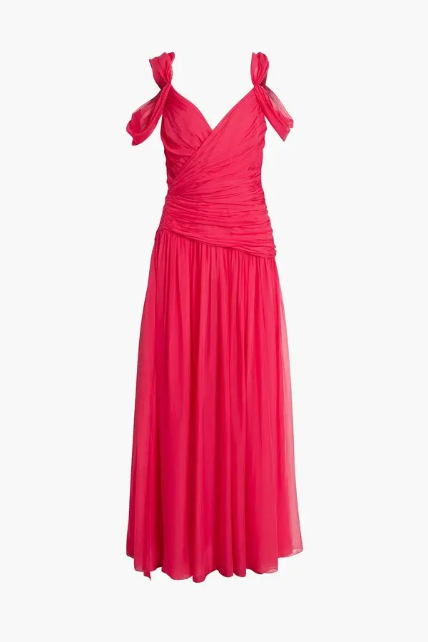 Oscar De La Renta Cold-shoulder Silk-chiffon Gown