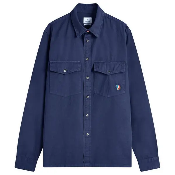 Paul Smith 2-pocket Broadstripe Zebra Shirt - Navy