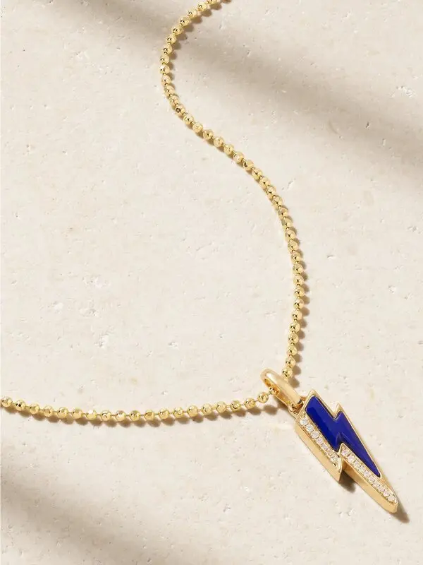 Sorellina Mini Ziggy Lapis Lazuli And Diamond Necklace - Blue