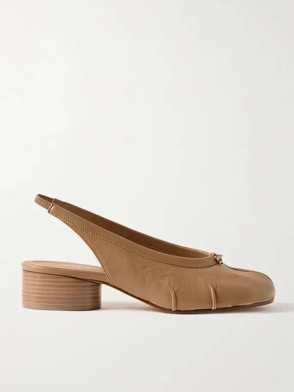 MAISON MARGIELA Tabi Leather Slingback Pumps - Brown