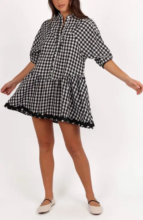 PETAL & PUP Caroling Check Mini Dress