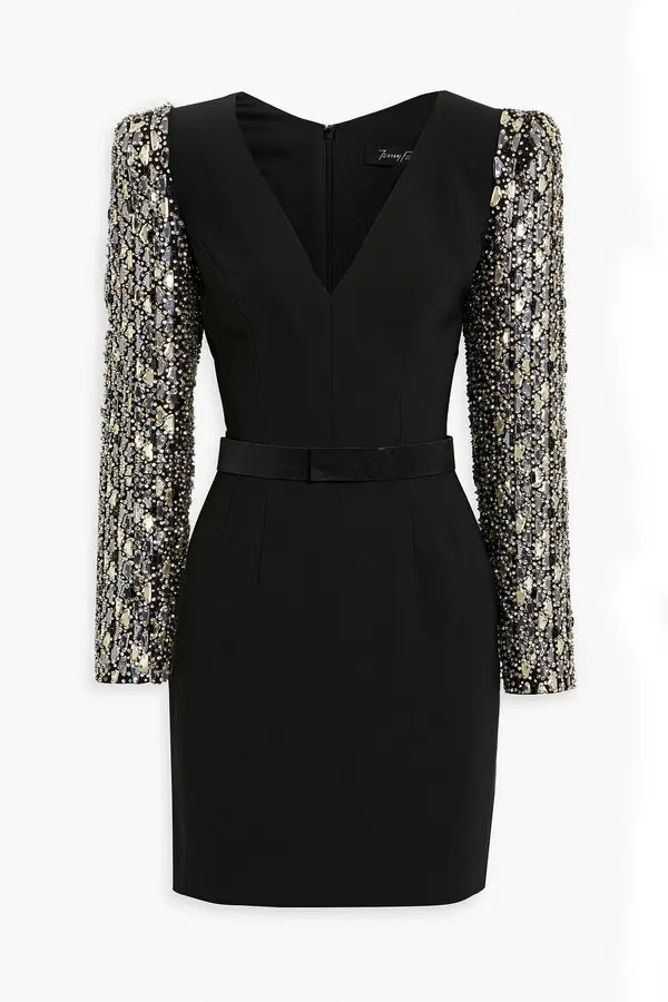 Jenny Packham Tabitha Embellished Crepe Mini Dress