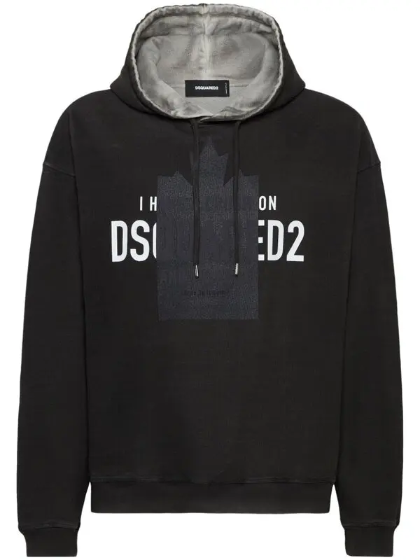 Dsquared2 Logo-print Hoodie - Black