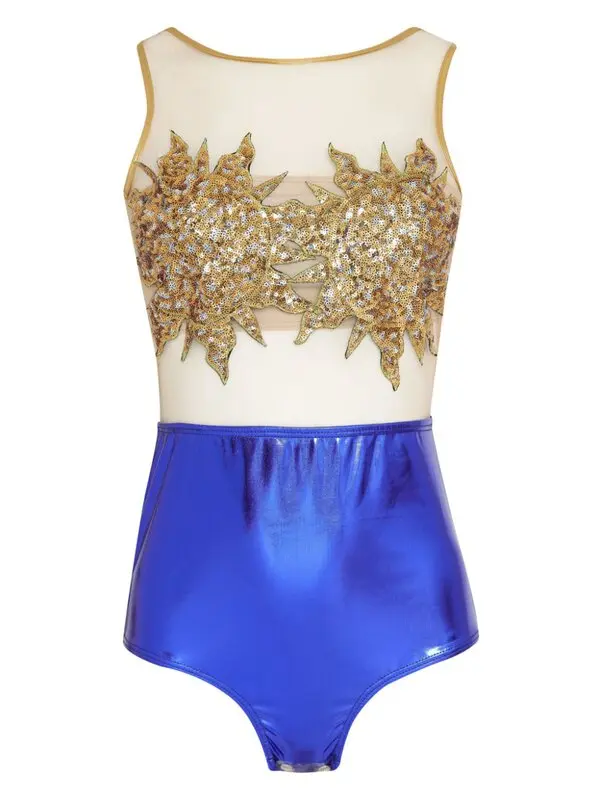 BRIGITTE Bodysuit With Sequin Embellishments - Blue