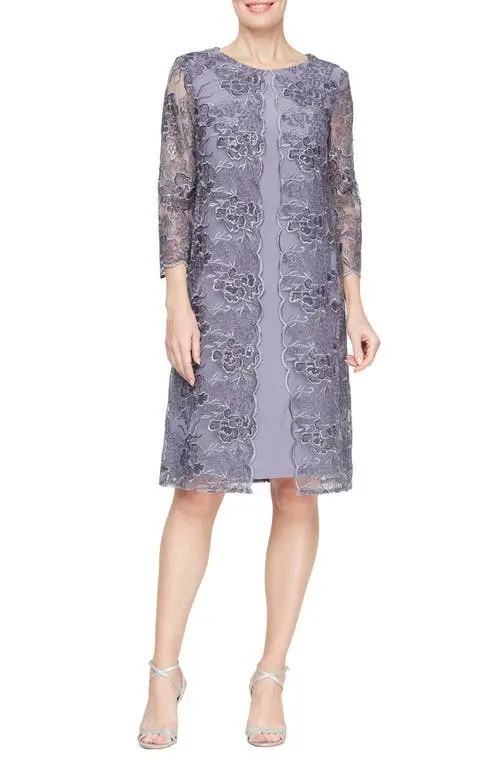 Alex Evenings Embroidered Shift Dress