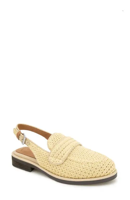 Gentle Souls By Kenneth Cole Caleb Raffia Slingback Loafer Flat - Natural Raffia