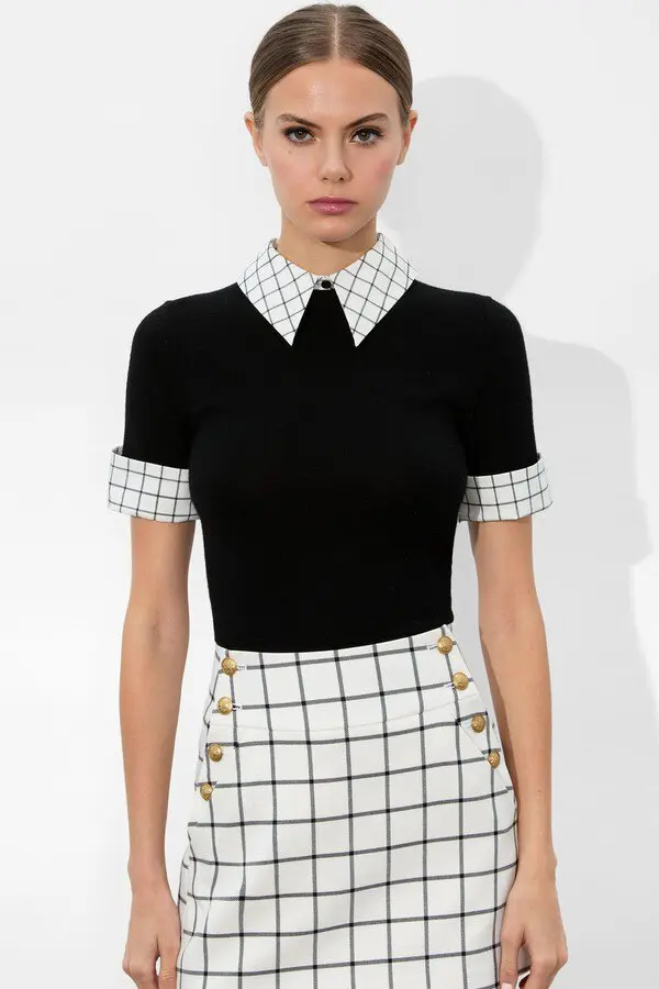 Alice + Olivia Aster Collared Pullover