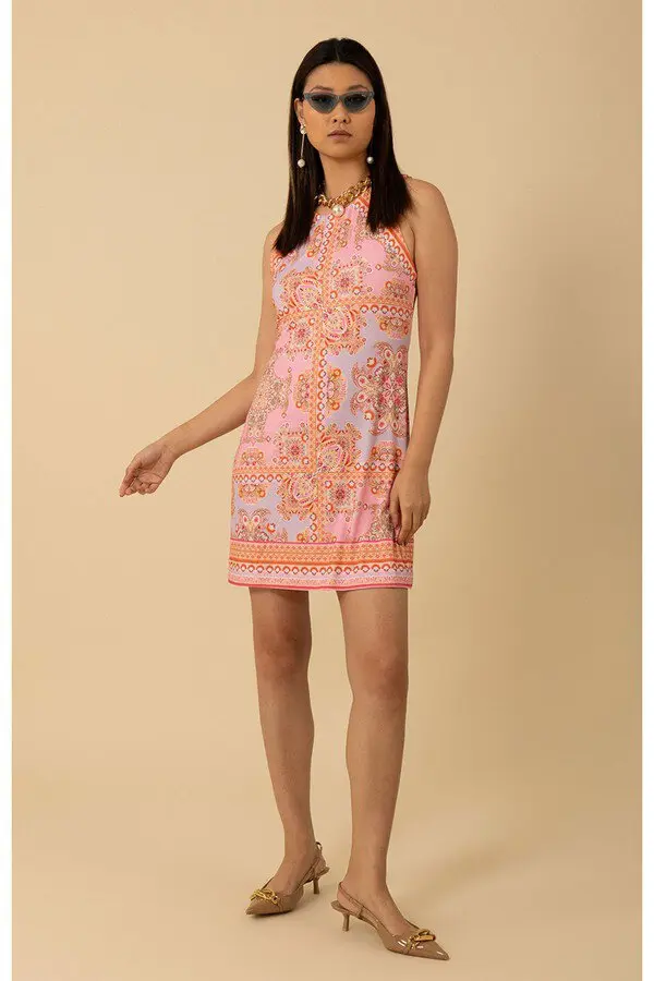 Hale Bob Amber Jersey Mini Dress - Red / Orange