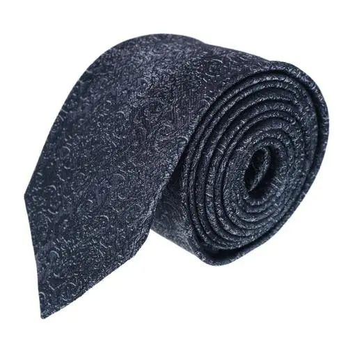 Trafalgar Esteban Scrolling Vines Patterned Necktie - Silver And Black