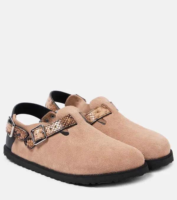 BIRKENSTOCK Tokio Snake-effect Clogs - Neutrals