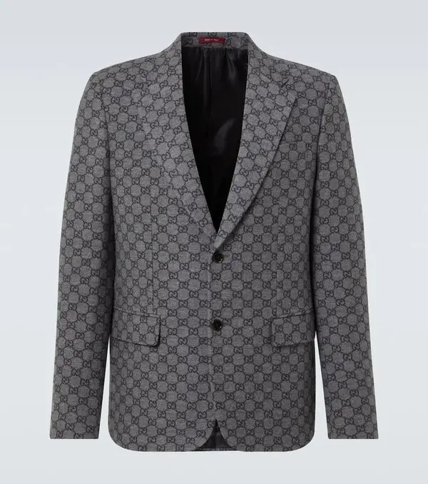Gucci Gg Wool Flannel Blazer
