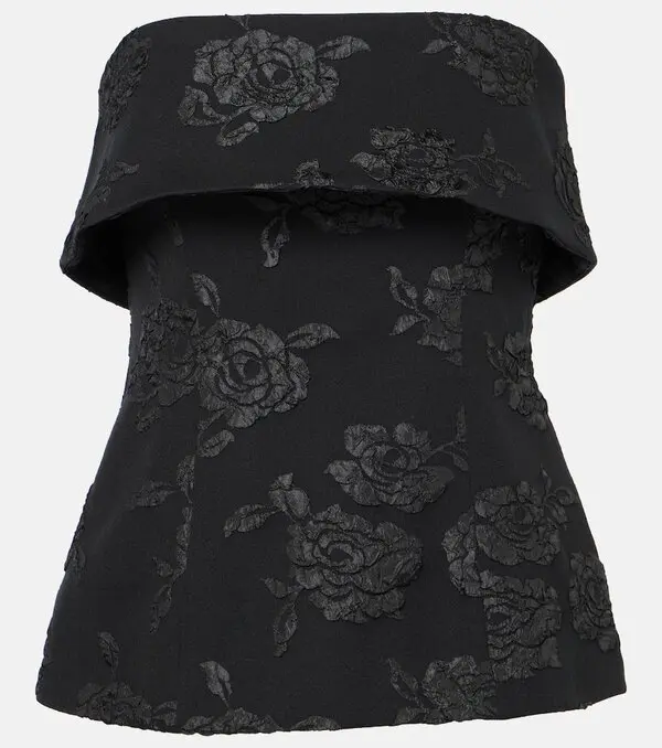 Remain Birger Christensen Floral Jacquard Off-shoulder Top